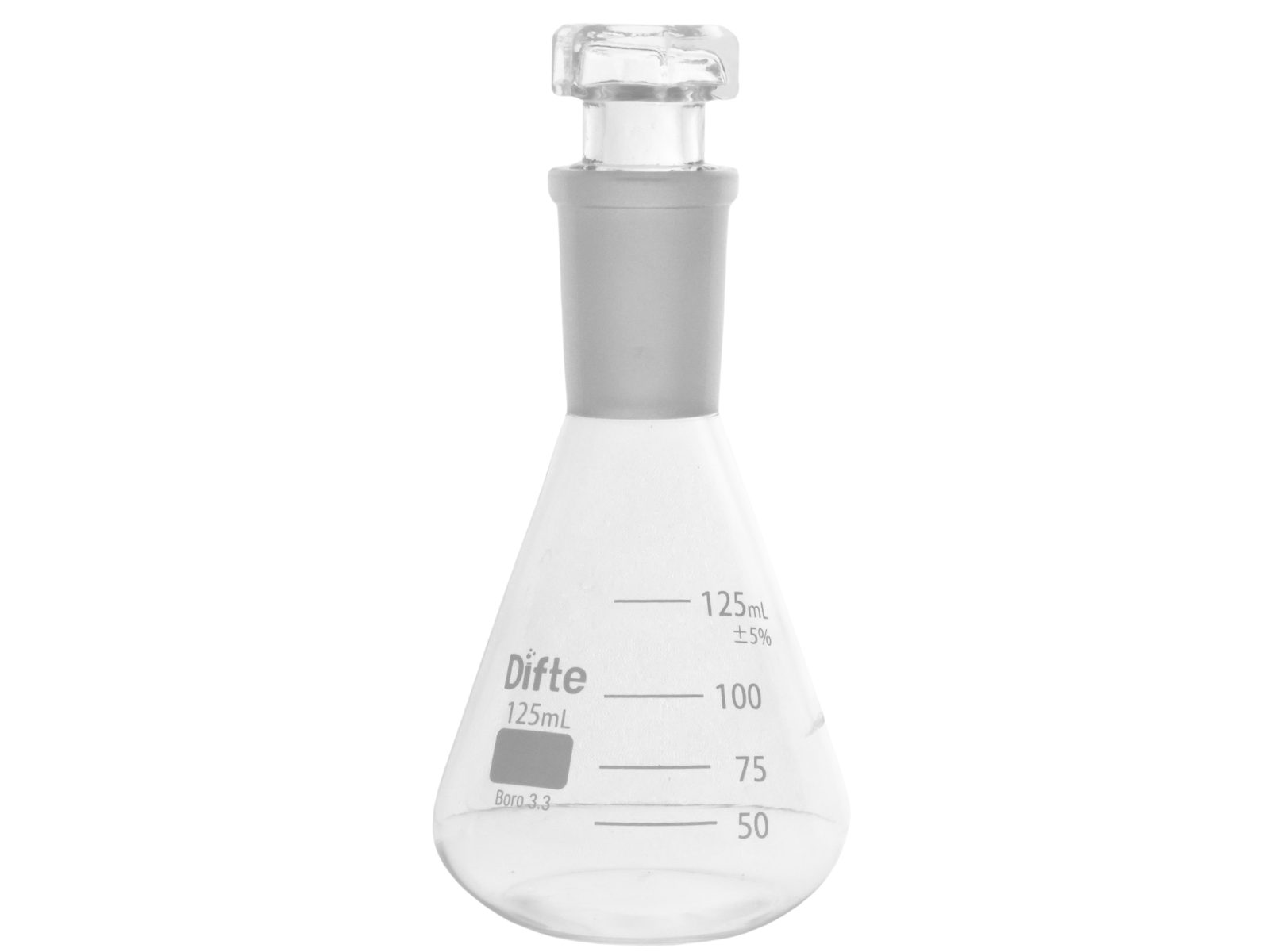 MATRAZ ERLENMEYER DE VIDRIO, CON TAPÓN ESMERILADO, JUNTA 24/40 125 ML ...
