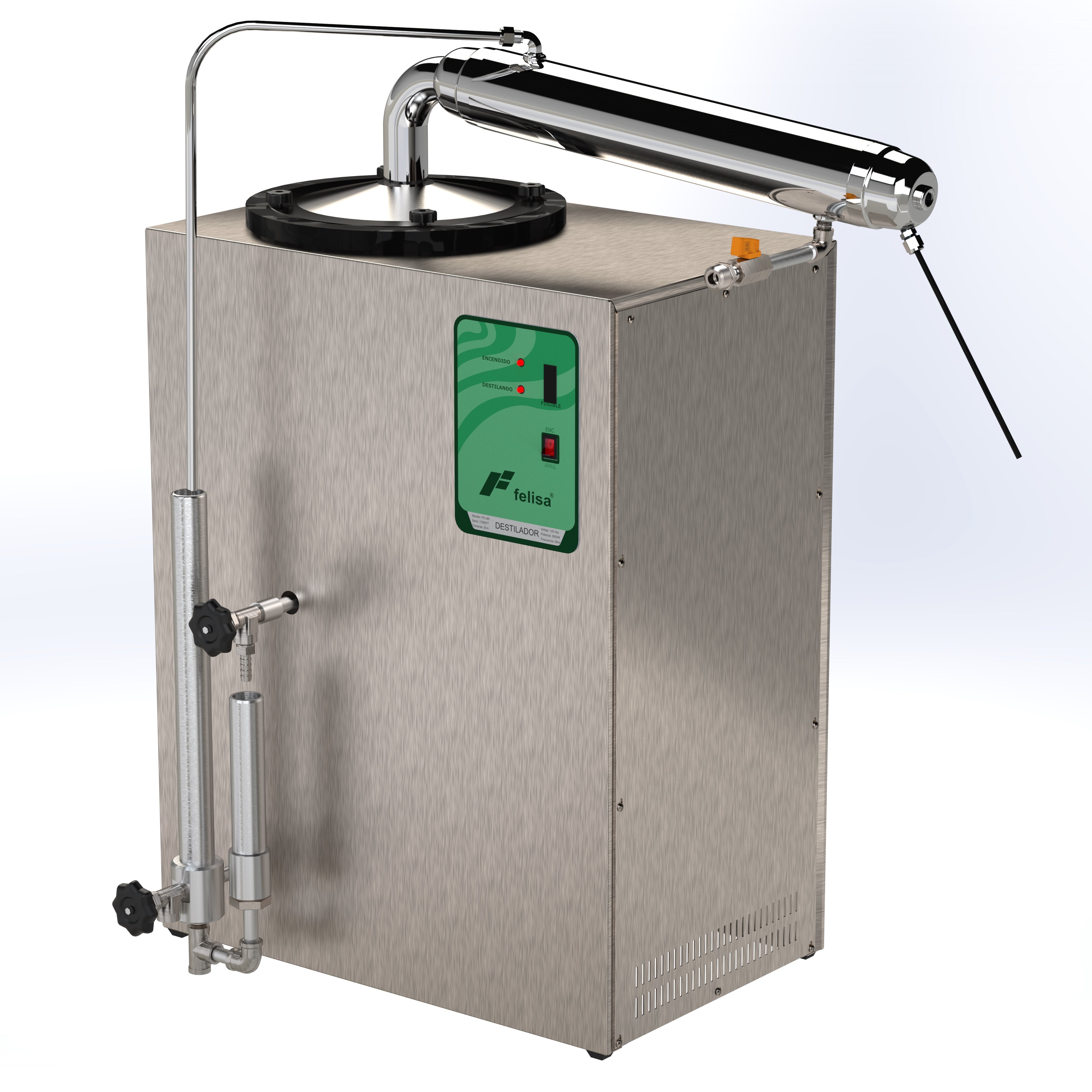 DESTILADOR DE 18 LITROS POR HORA 13,500 WATTS 220 VOLTS TRIFASICO 33 A ...